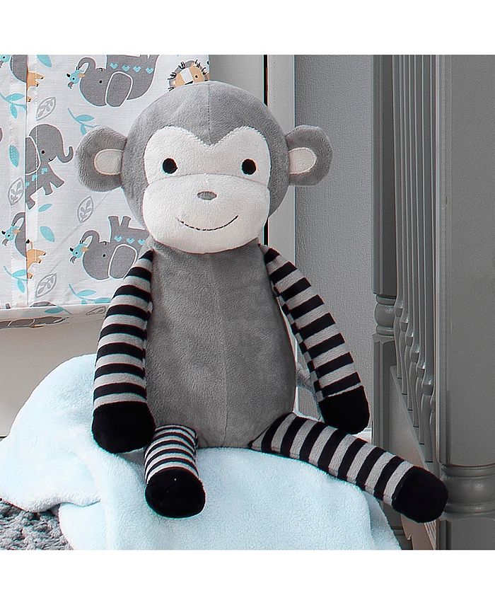 Bedtime Originals Jungle Fun Gray/Black Plush Monkey Stuffed Animal ...