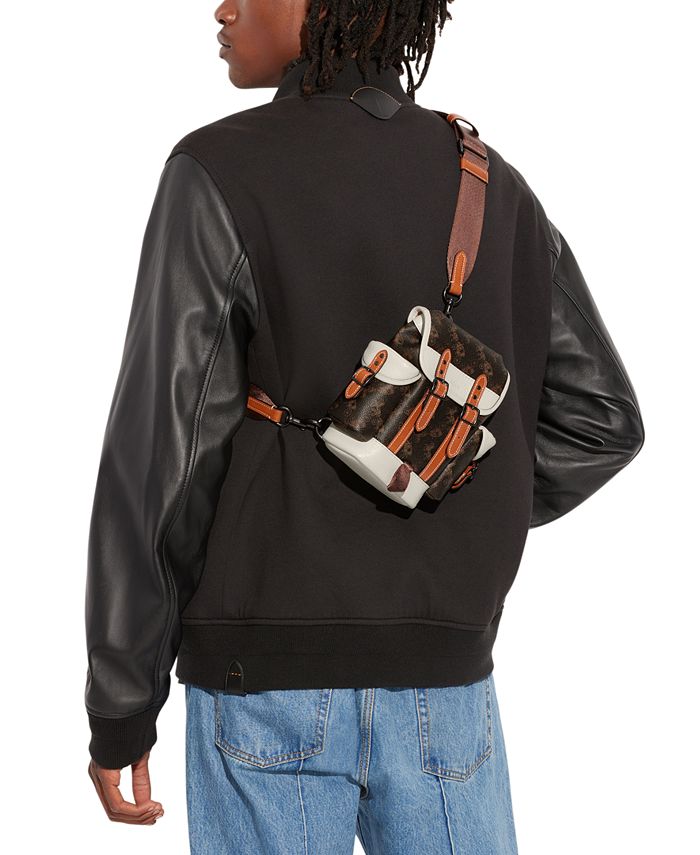 COACH Hitch Signature Canvas & Leather One-Strap Backpack - Macy's