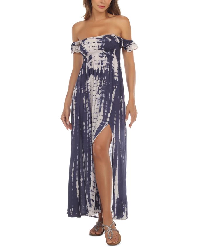 Raviya Women's Tie-Dye Slit-Front Maxi Dress Cover-Up - Macy's