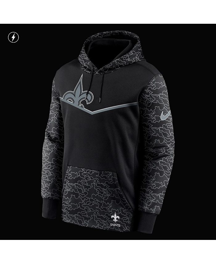 Nike Men's Black New Orleans Saints RFLCTV Chevron Pullover Hoodie - Macy's