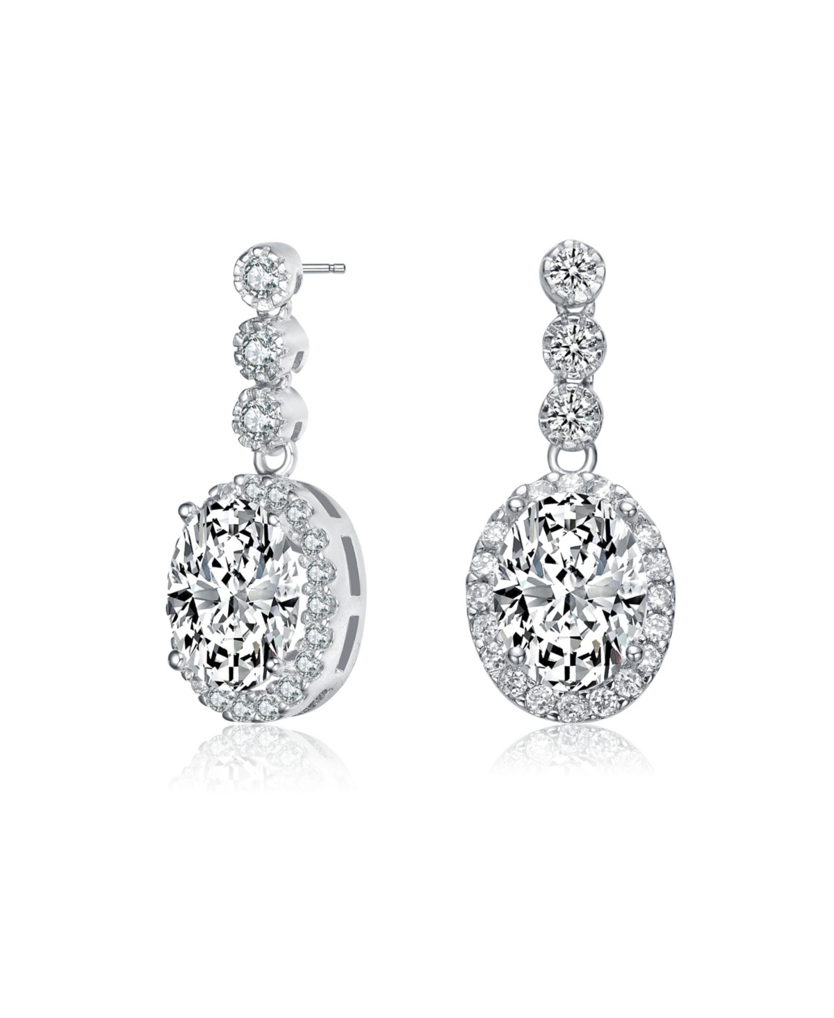 Click here for Sterling Silver with Clear Oval and Round Cubic Zi... prices