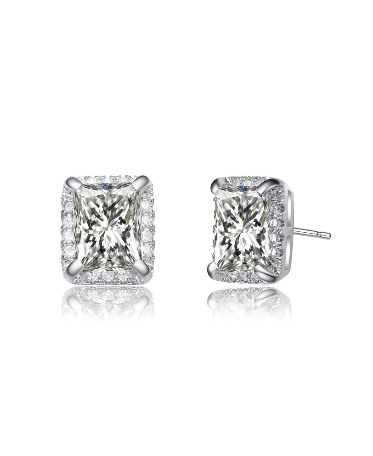 Click here for White Gold Plated Cubic Zirconia Stud Earrings - C... prices