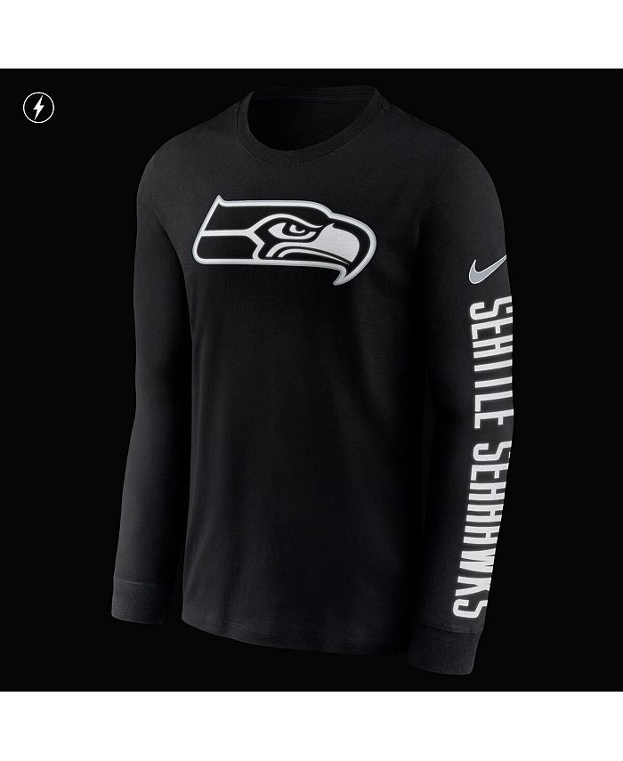 Nike Men's Black Seattle Seahawks RFLCTV Name And Logo T-shirt - Macy's