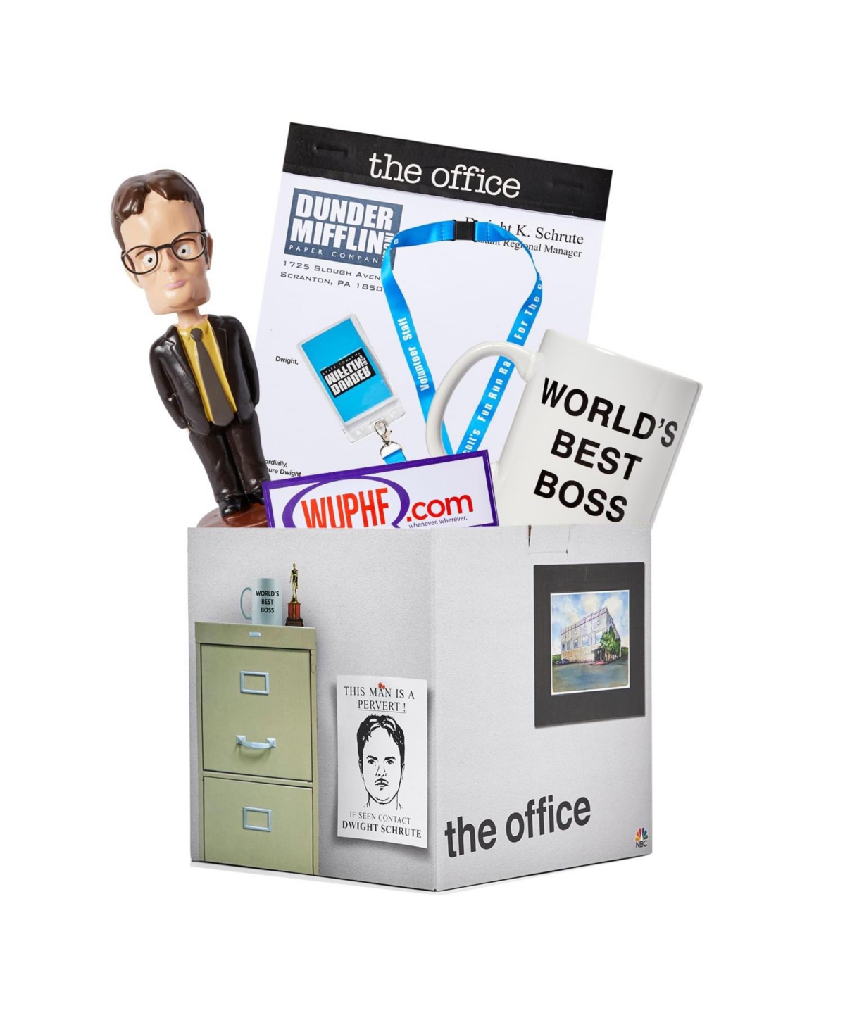 Just Funky Official The Office LookSee Mystery Gift Collectors Box - Includes Bobblehead  Mug  Lanyard  and More - Exclusive Fan Toy Collectibles Set
