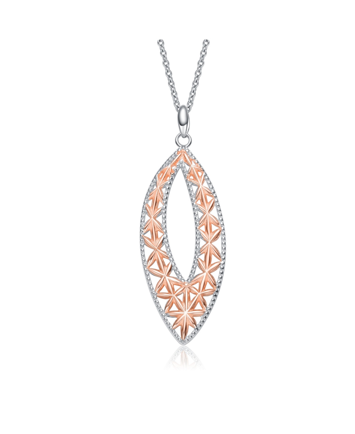 Click here for Elegant Sterling Silver Two-Tone Pendant Necklace... prices