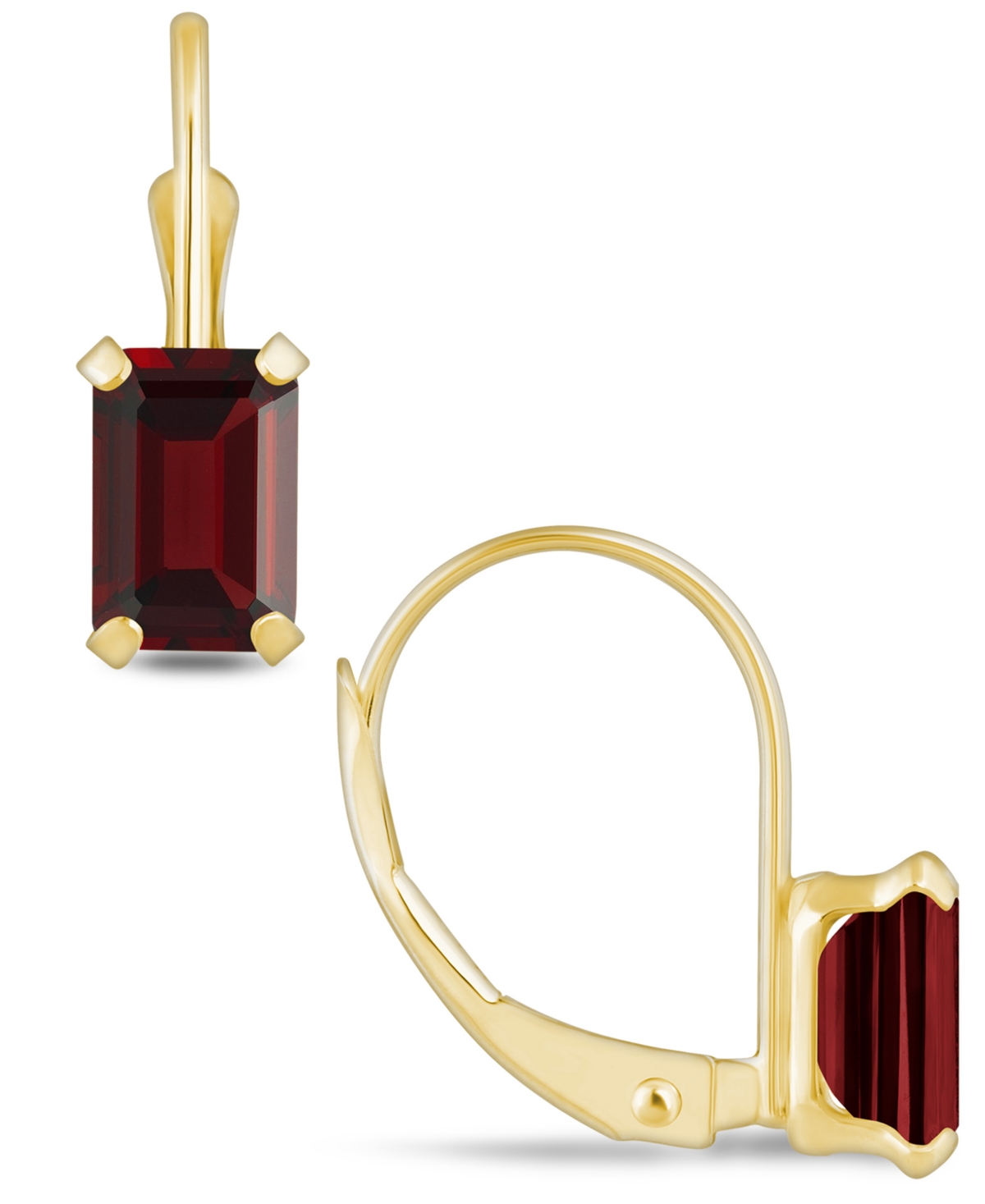 Click here for Macys Gemstone Leverback Earrings in 10K Yellow Go... prices