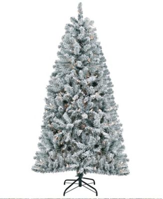 National Tree Company 6' Acacia Flocked Pre-lit Christmas Tree with 300 ...