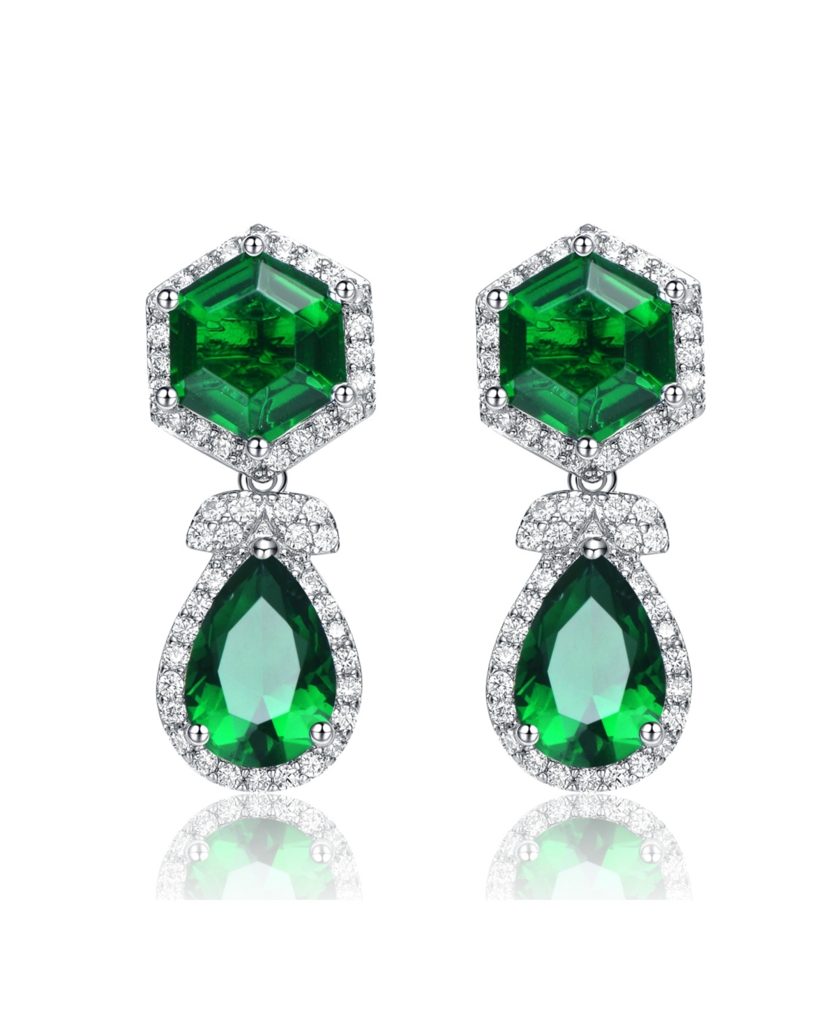 Click here for Vintage Rhodium-Plated Halo Earrings in Sterling S... prices