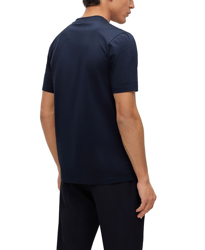 Hugo Boss Men's Mercerised Cotton Split Logo Slim-Fit T-shirt - Macy's