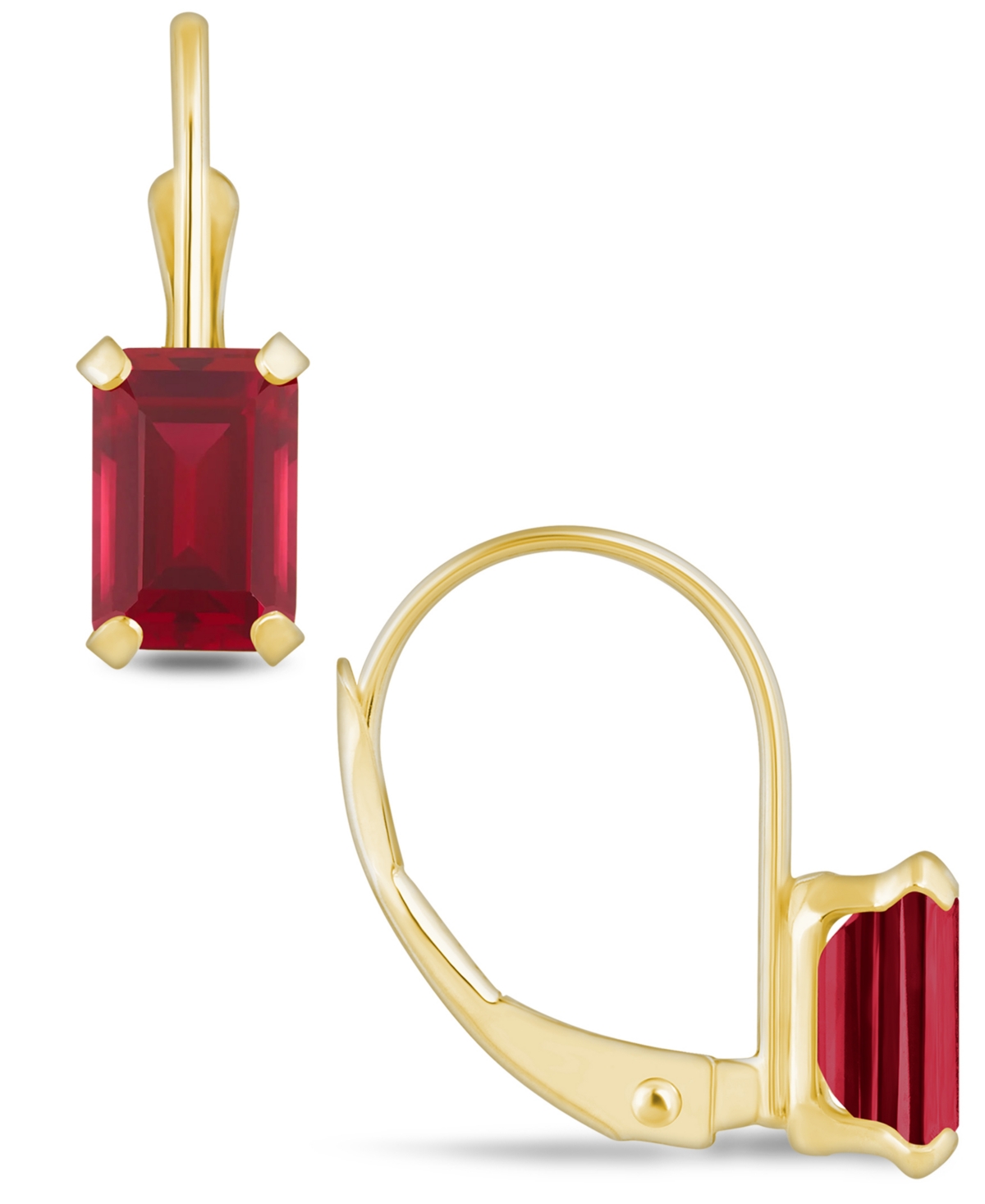 Click here for Macys Gemstone Leverback Earrings in 10K Yellow Go... prices