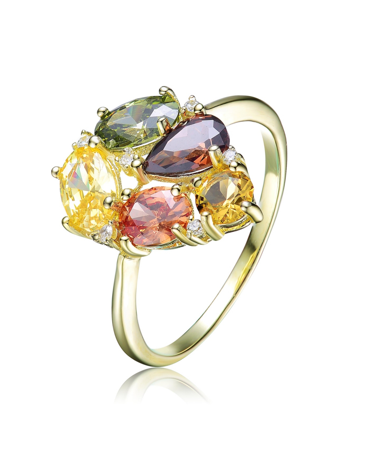Click here for Yellow Gold Plated Multi Colored Cubic Zirconia He... prices