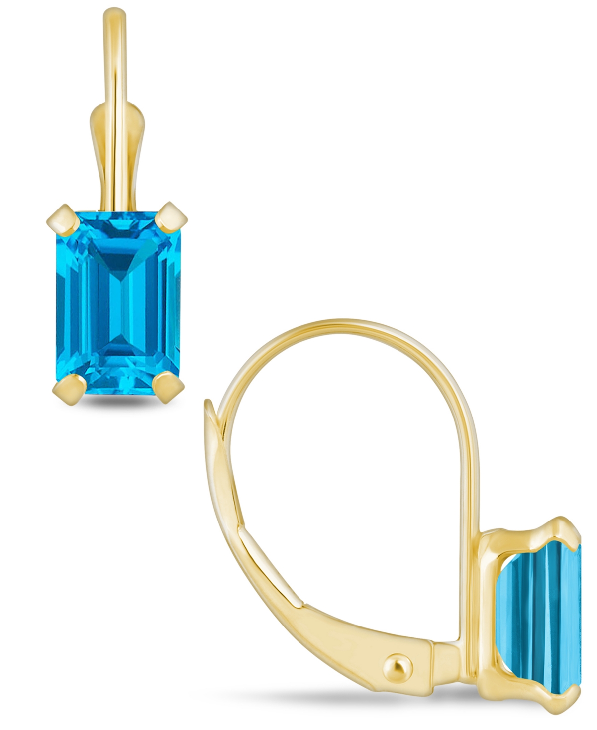 Click here for Macys Gemstone Leverback Earrings in 10K Yellow Go... prices