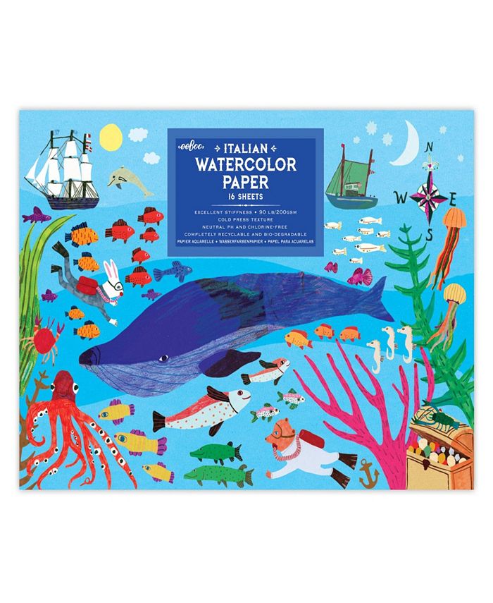 Eeboo In The Sea Watercolor Pad, 16 Sheets - Macy's