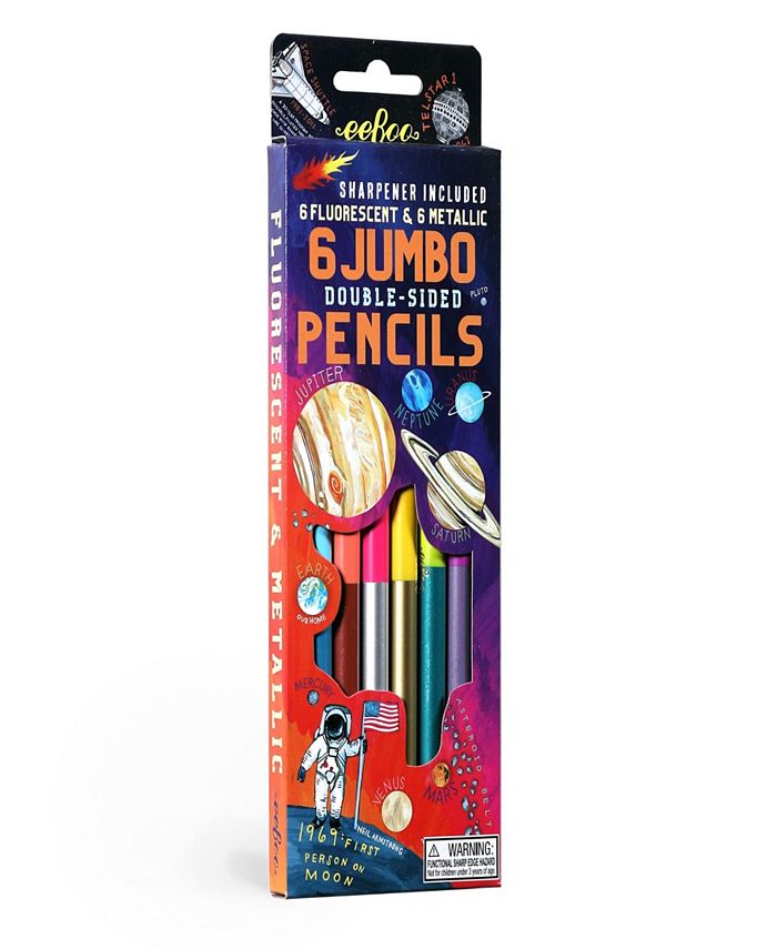 Eeboo Solar System Fluorescent Double-Sided Color Pencils Set, 7 Piece ...