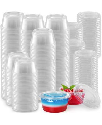Zulay Kitchen 200 Pack Clear Jello Shot Cups with Lids - Disposable ...