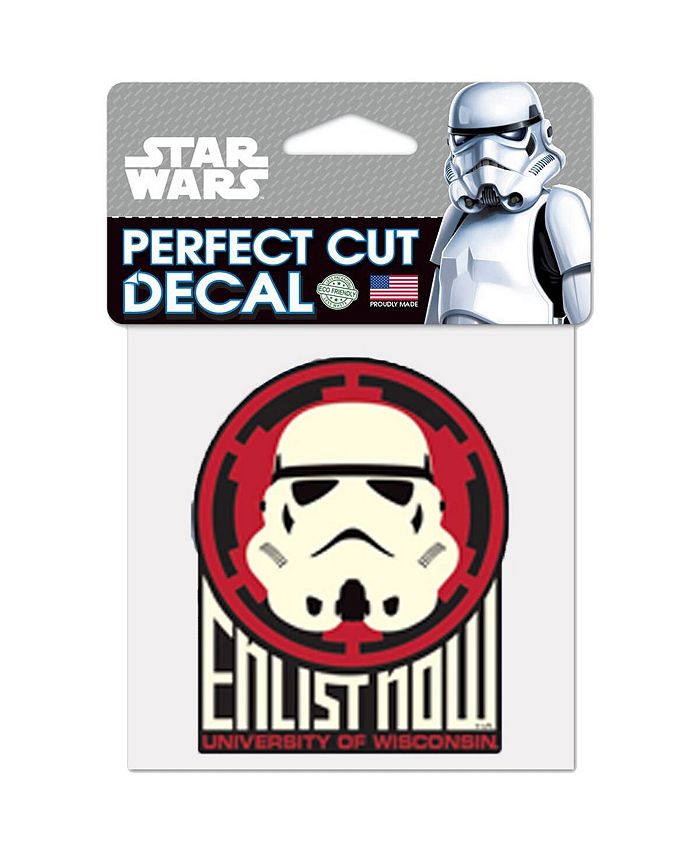 Wincraft Wisconsin Badgers 4" x 4" Star Wars Perfect Cut Storm Trooper ...