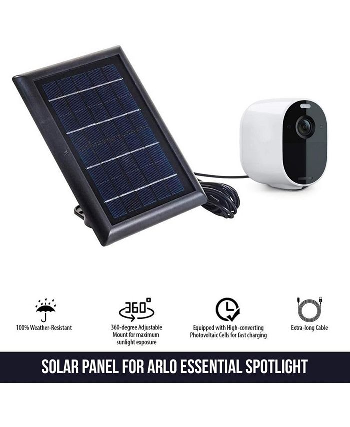 Wasserstein Solar Panel with 13ft Cable for Arlo Essential Spotlight/XL ...