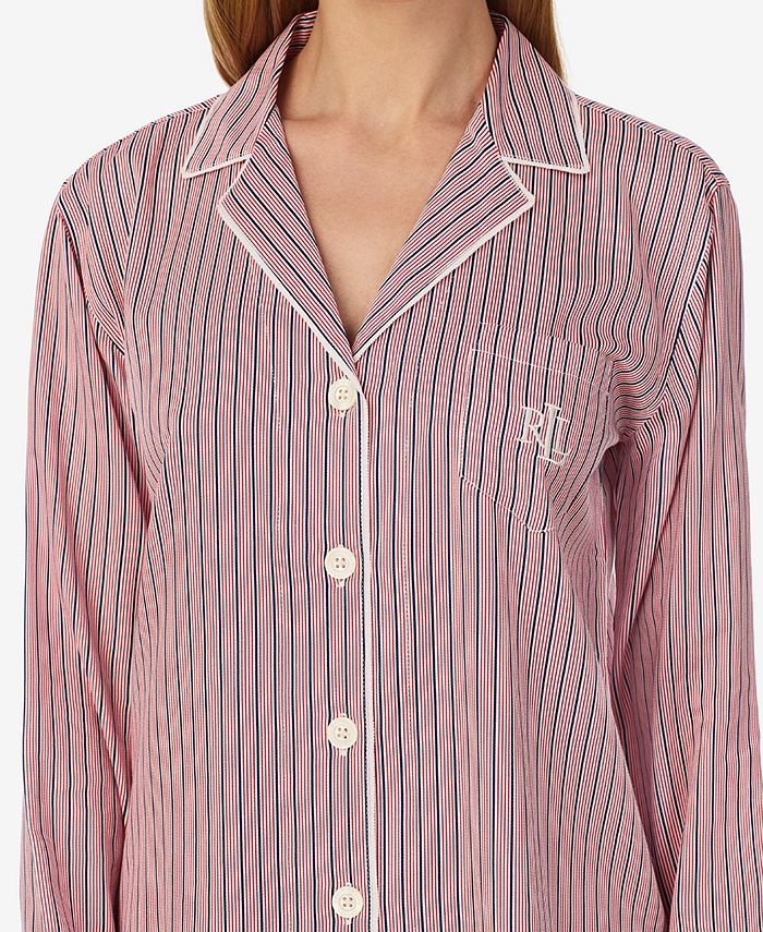 Lauren Ralph Lauren Women's Printed Notched-Collar Pajamas Set ...