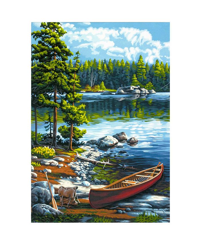 Paint Works Paint By Number Kit-Canoe By The Lake - Macy's