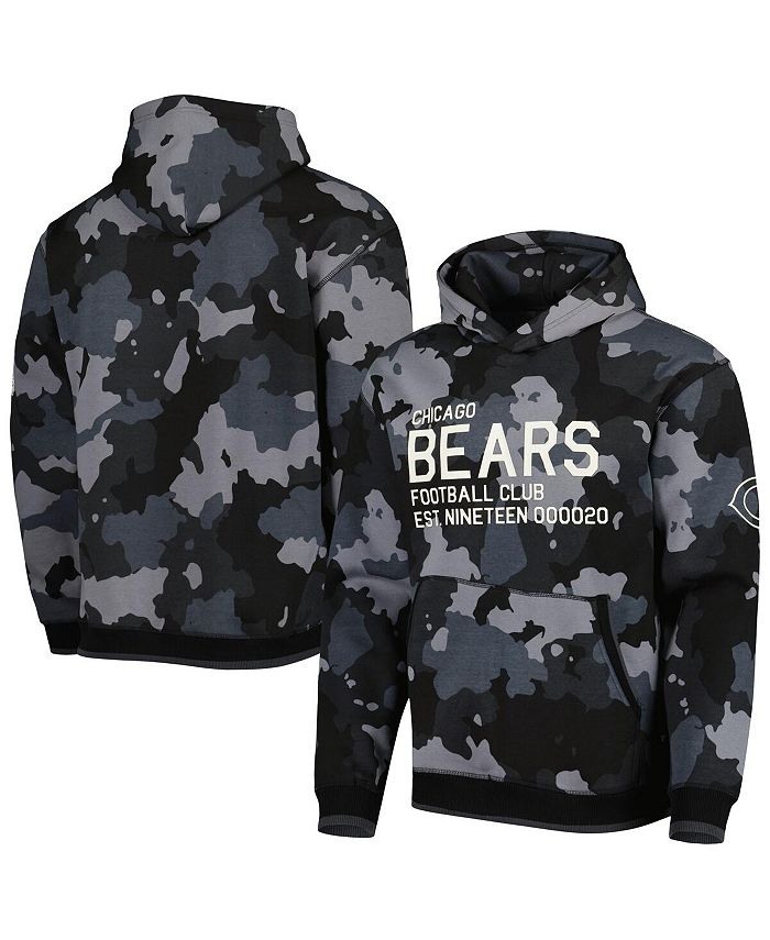 The Wild Collective Men's Black Chicago Bears Camo Pullover Hoodie - Macy's