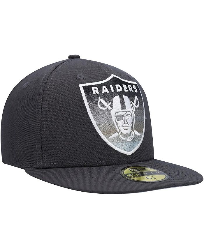 New Era Men's Graphite Las Vegas Raiders Color Dim 59FIFTY Fitted Hat ...