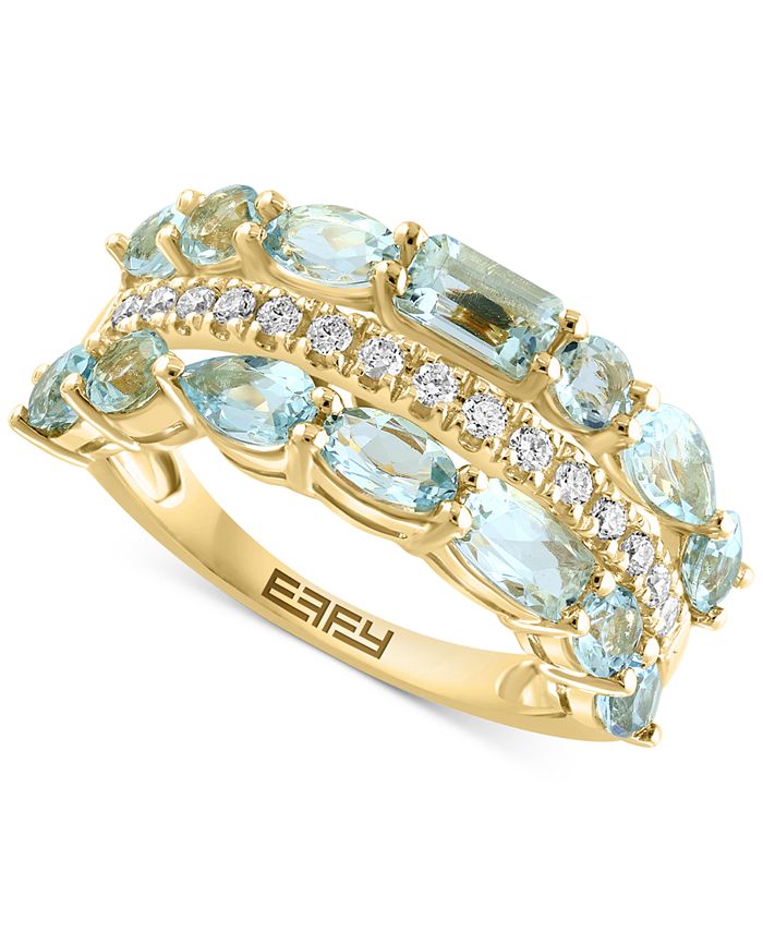 EFFY Collection EFFY® Aquamarine (2-1/3 ct. t.w.) & Diamond (1/5 ct. t ...