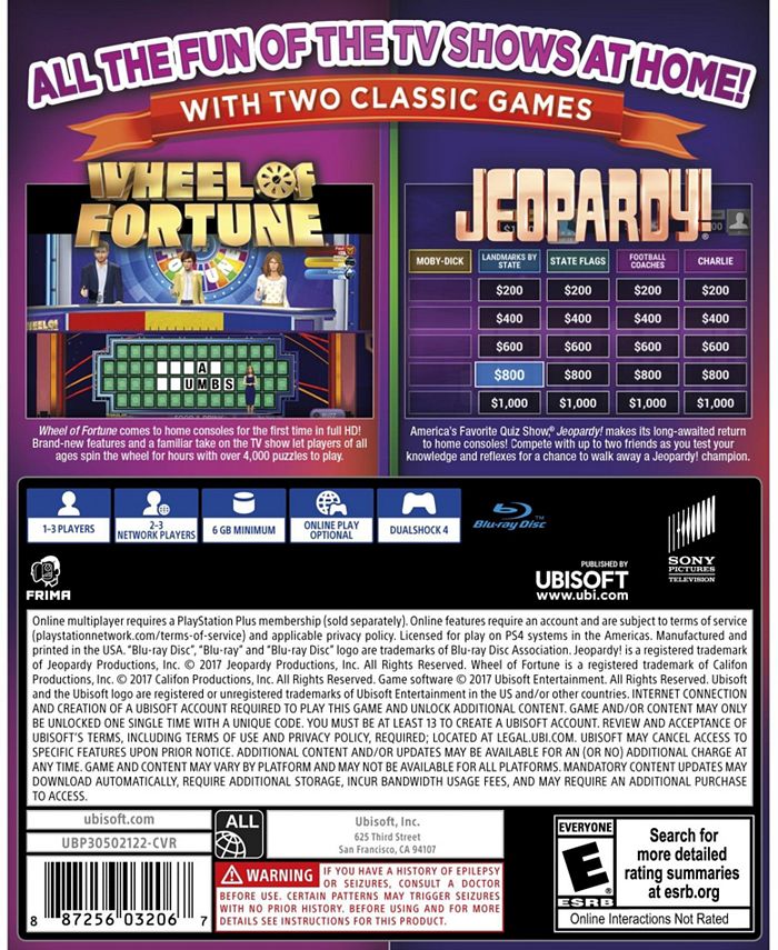 Ubisoft America's Greatest Game Shows: Wheel of Fortune & Jeopardy ...