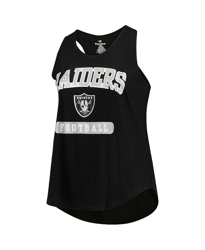 Profile Women's Las Vegas Raiders Black Plus Size Team Racerback Tank ...
