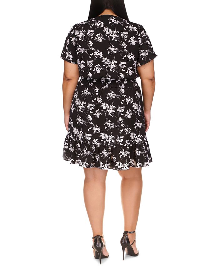 Michael Kors Plus Size Floral Print Faux Wrap Dress Macys