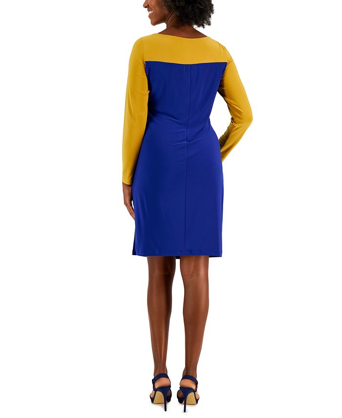 Kasper Ginger Colorblocked Midi Shift Dress - Macy's
