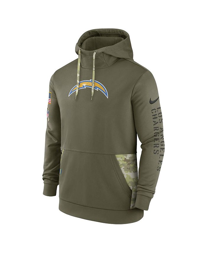 Nike Men's Olive Los Angeles Chargers 2022 Salute to Service Therma ...