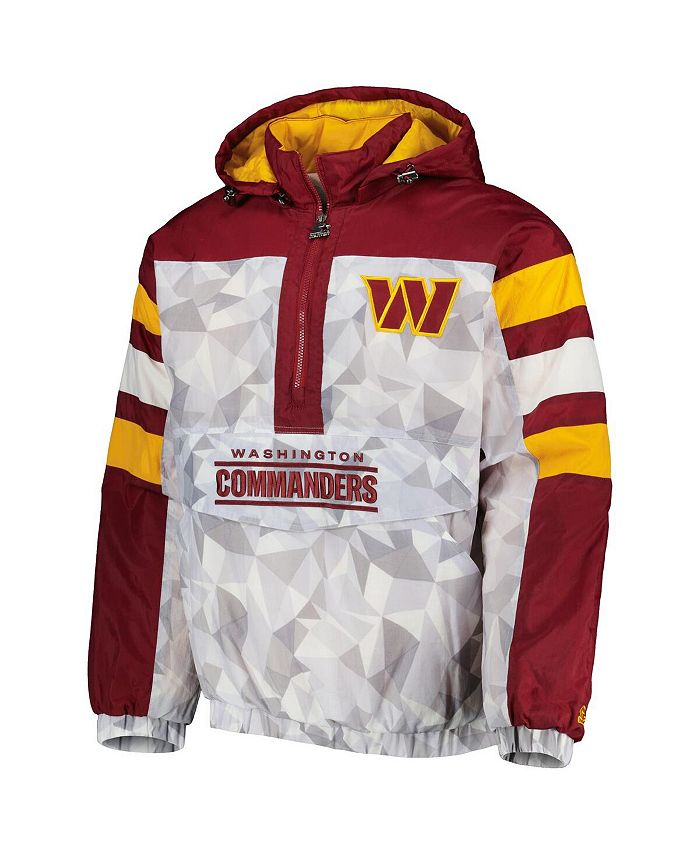 Starter Men's White, Burgundy Washington Commanders Thursday Night Gridiron Raglan Half-Zip ...