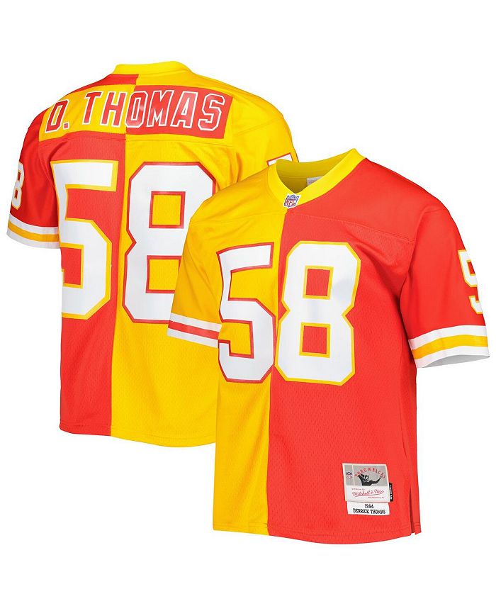 Mitchell & Ness Men's Derrick Thomas Red, Gold Kansas City Chiefs 1994 ...