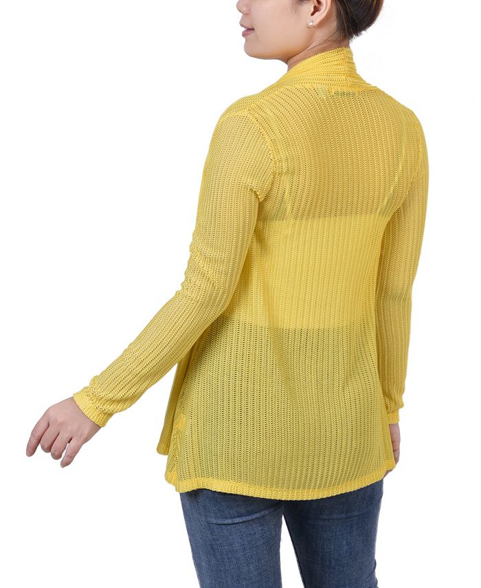 NY Collection Women's Open Knit Cardigan - Macy's