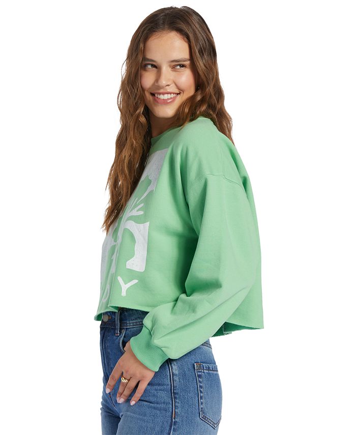 Roxy Juniors' Morning Hike Graphic-Print Cropped Sweatshirt - Macy's
