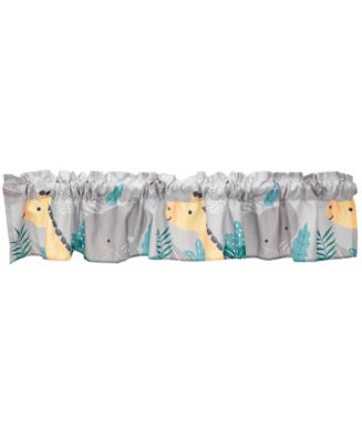 Bedtime Originals Mighty Jungle Gray Elephant/Giraffe Window Valance ...