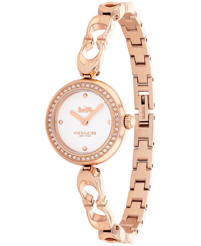 COACH Women's Gracie Quartz Rose Gold-Tone Stainless Steel Bangle Watch ...
