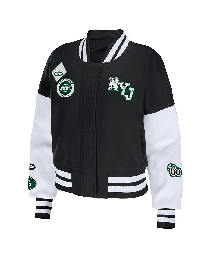 WEAR by Erin Andrews Women's Black, White New York Jets Full-Zip ...