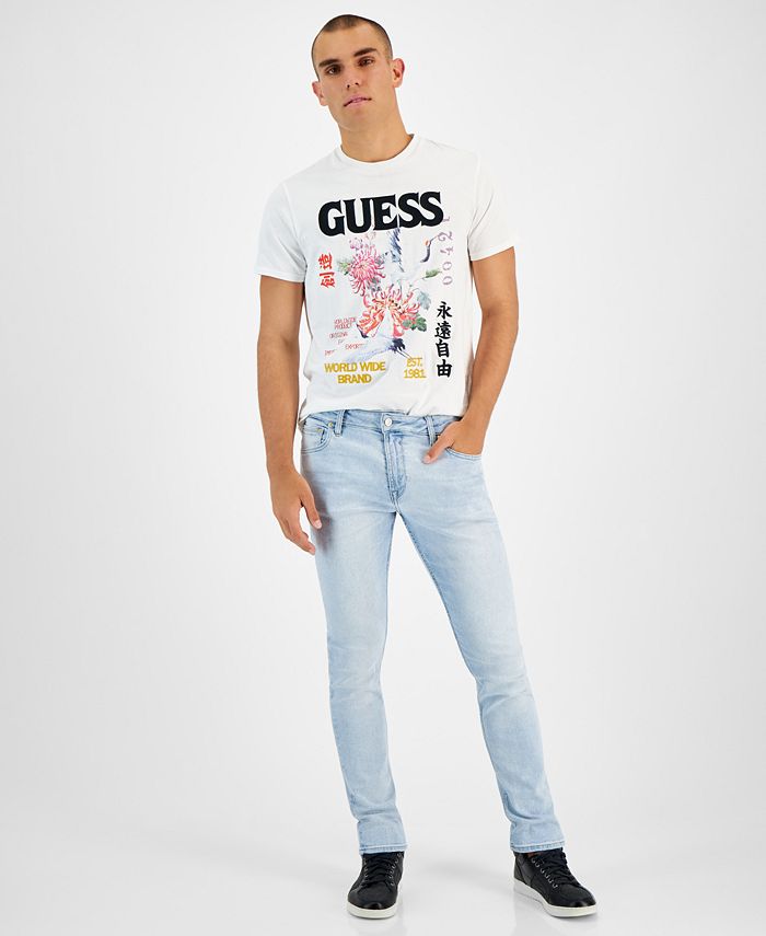 GUESS Men's Light-Wash Slim Tapered Fit Jeans - Macy's