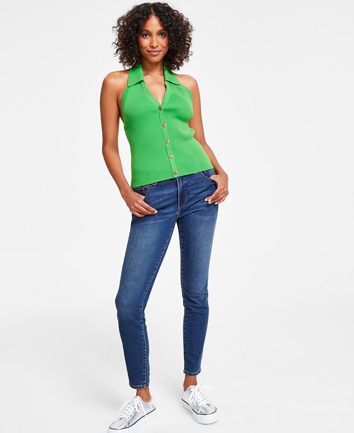 Tommy Hilfiger Women's Polo Halter-Neck Sleeveless Sweater - Macy's
