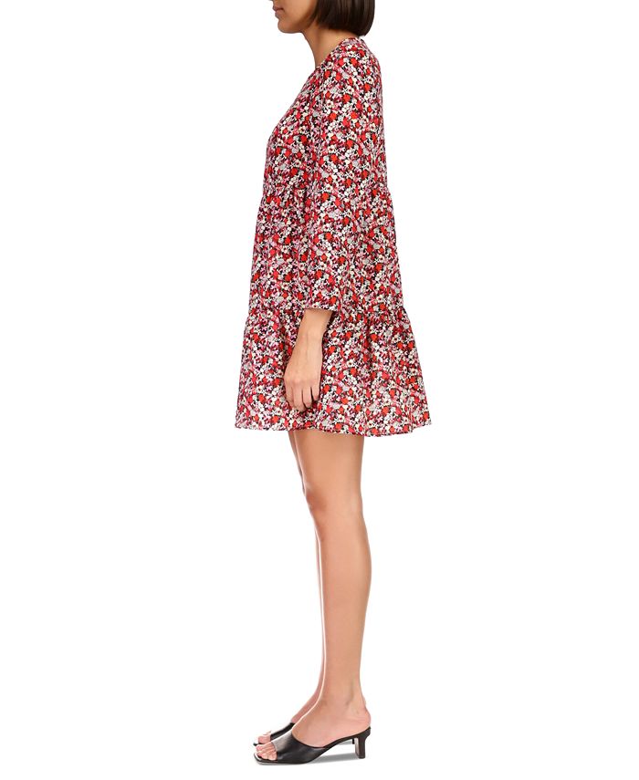 Sanctuary Women's Floral-Print Long-Sleeve Tiered Dress - Macy's