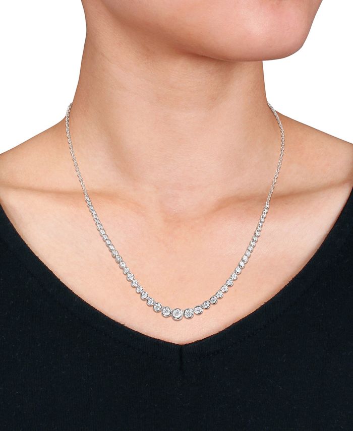 Macy's Moissanite Bezel Graduated Collar Necklace (2-3/4 ct. t.w ...