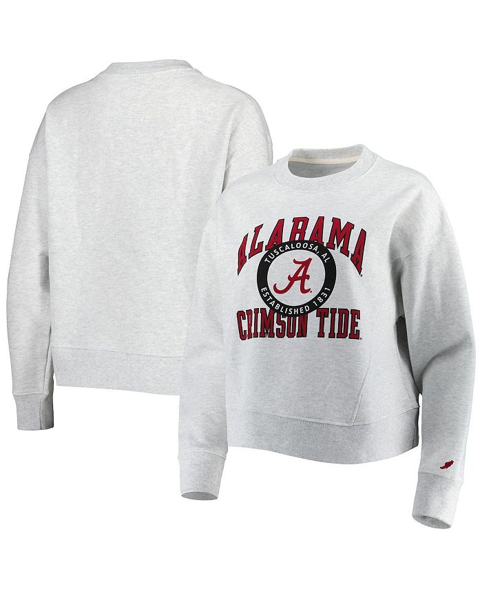 League Collegiate Wear Women's Ash Alabama Crimson Tide Boxy Sweatshirt ...