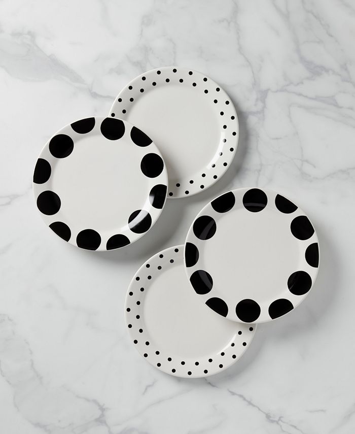 Kate Spade on the Dot Assorted Dinner Plates 4 Piece Set, Service for 4 ...