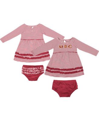 Girls Infant Colosseum Cardinal USC Trojans Whoville Dress and Bloomer ...