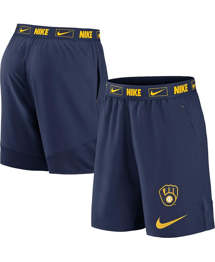 Nike Men's Navy Milwaukee Brewers Primetime Logo Performance Shorts ...