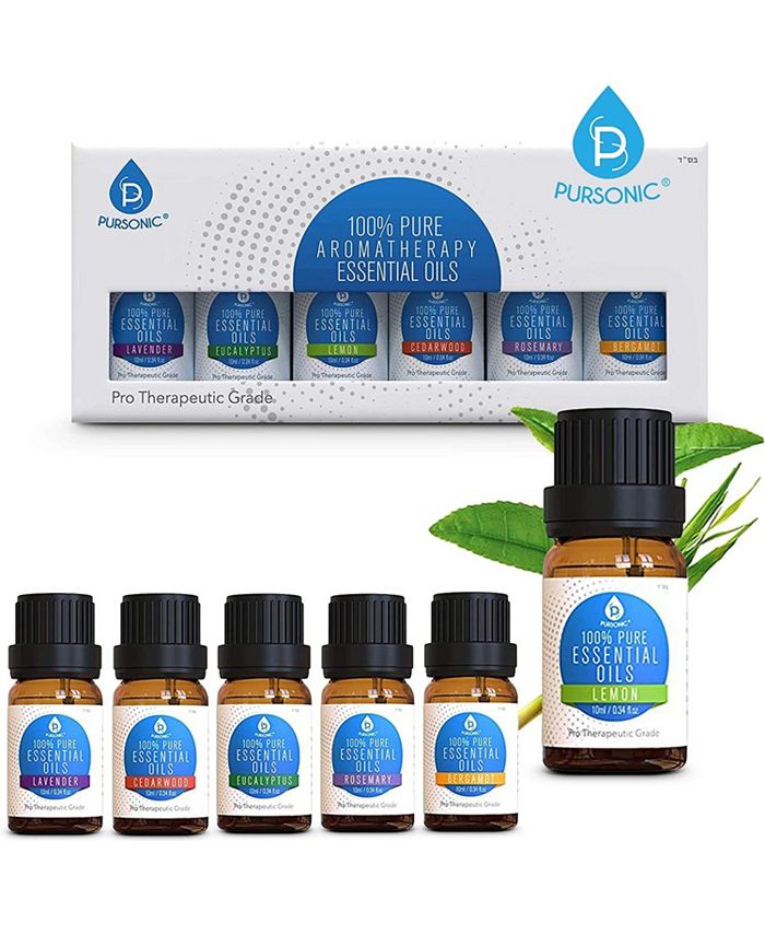 PURSONIC 6 Pack of 100% Pure Essential Aromatherapy Oils - Macy's