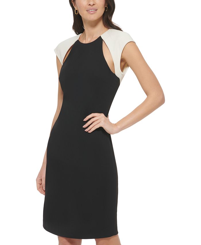 Calvin Klein Women's Colorblocked Cutout Sheath Dress - Macy's