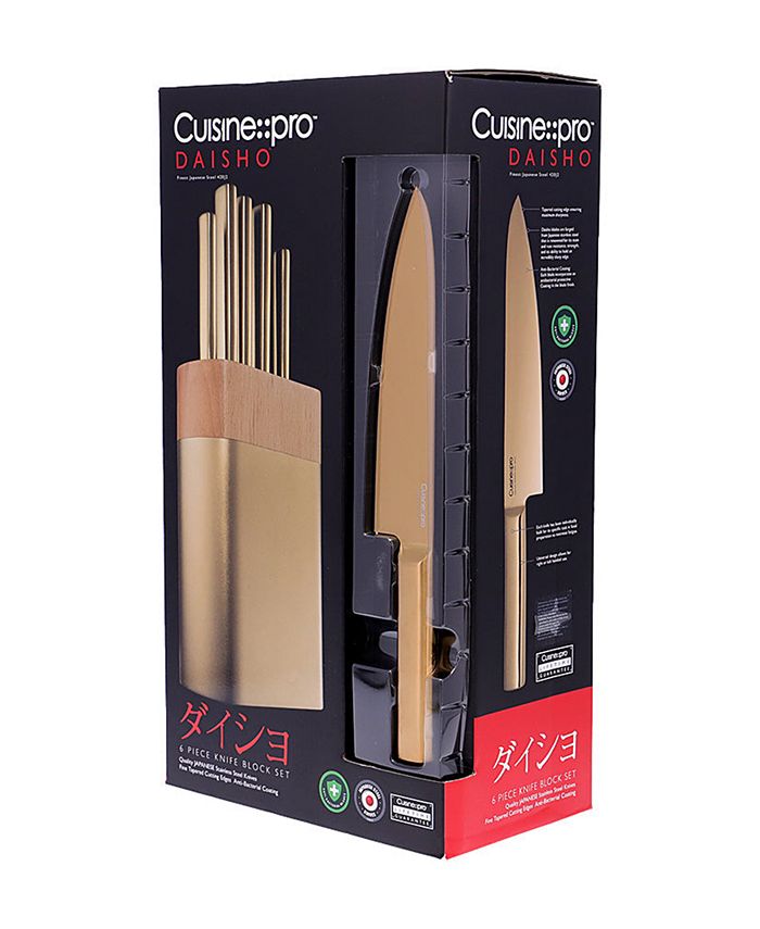 Cuisine::pro® Daisho Nara Knife Block Brass Set, 6 Piece - Macy's