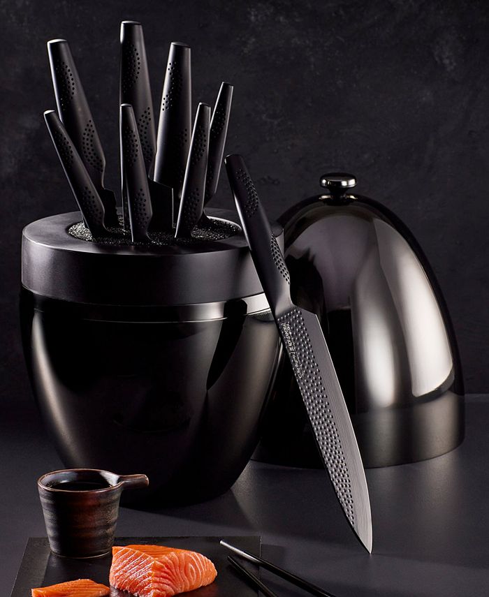 Cuisine::pro® Id3 Black Samurai the Egg Knife Block Set, 9 Piece - Macy's